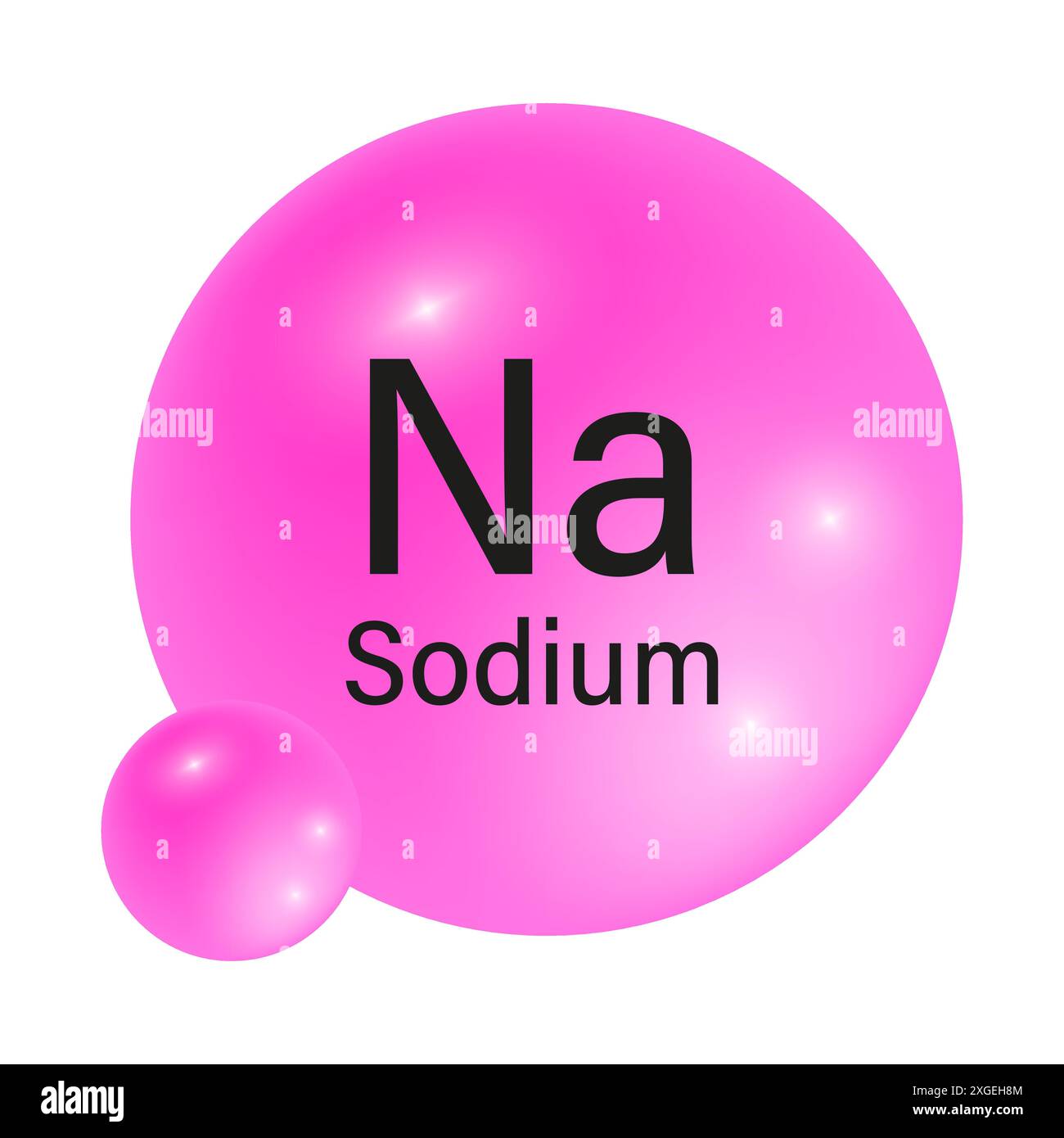 Sodium Na icon. Pink glossy sphere. Chemical element vector. Clean periodic table Stock Vector ...