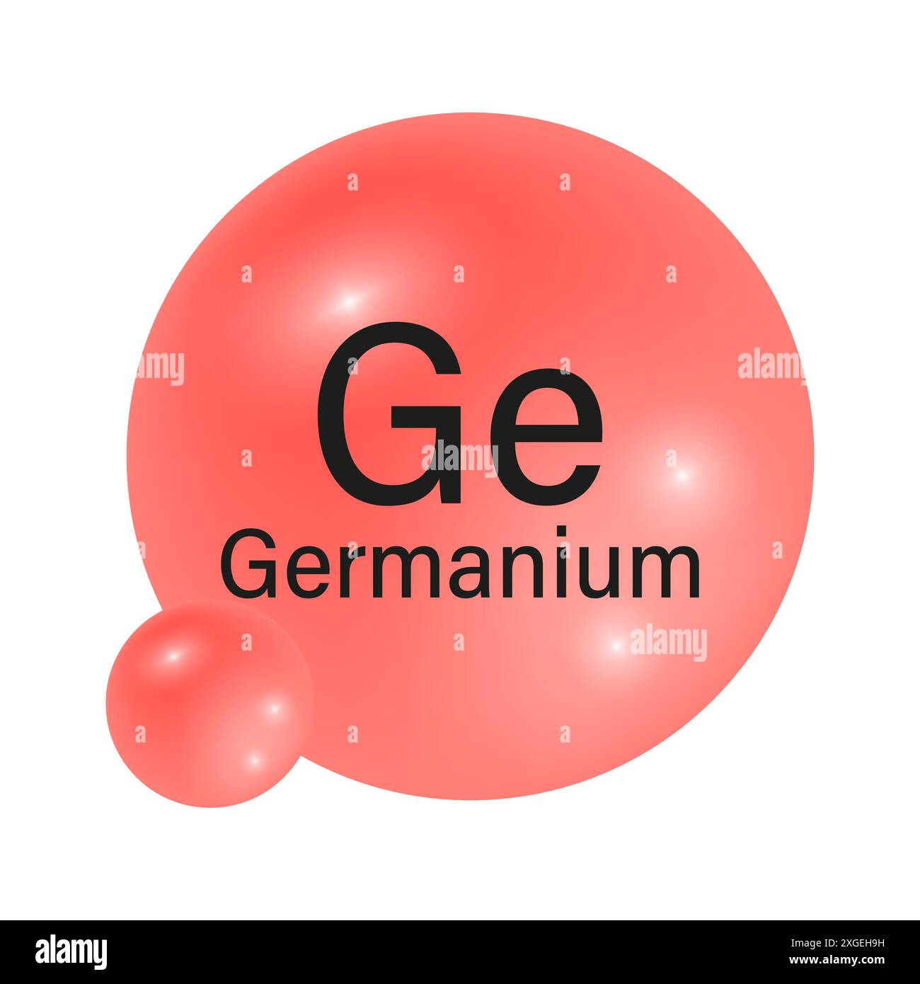 Element Ge icon. Germanium symbol. Red shiny sphere. Vector ...
