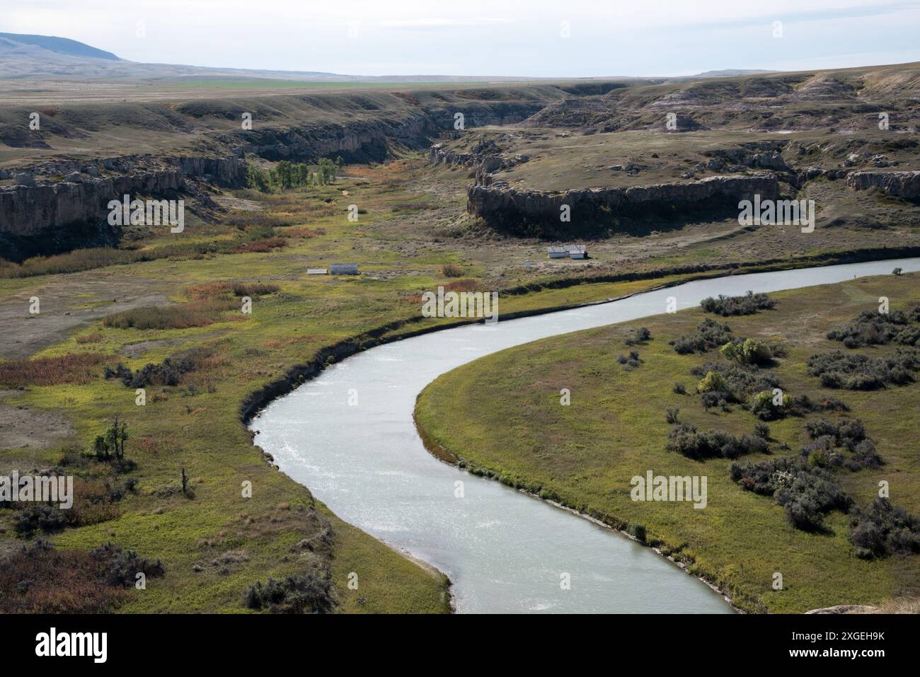 Water, ice and wind eroded the sandstone in Writing-on-Stone Provincial ...