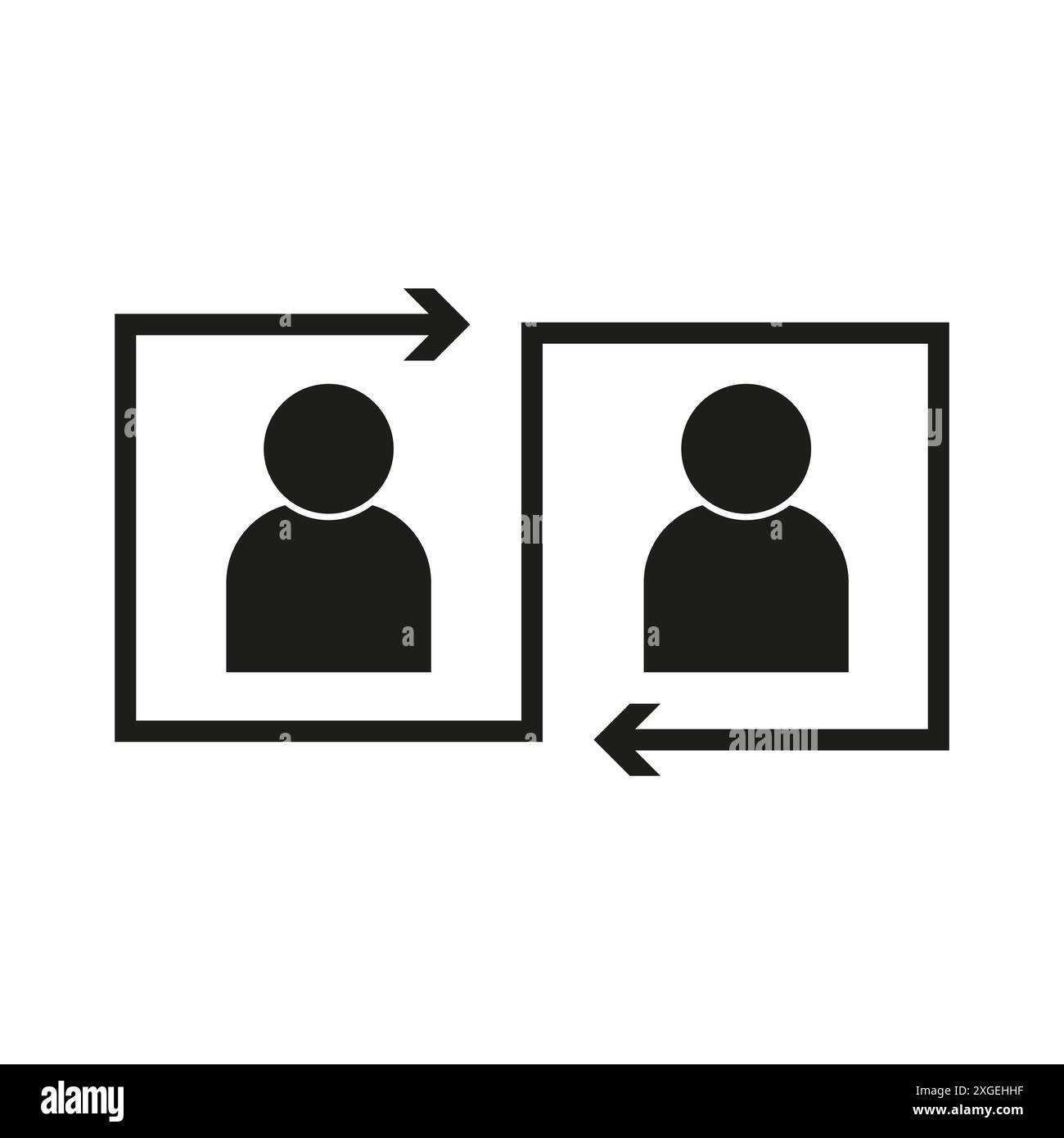 Profile exchange icons. User swap vector. Arrows and avatars. Black and white Stock Vector Image ...