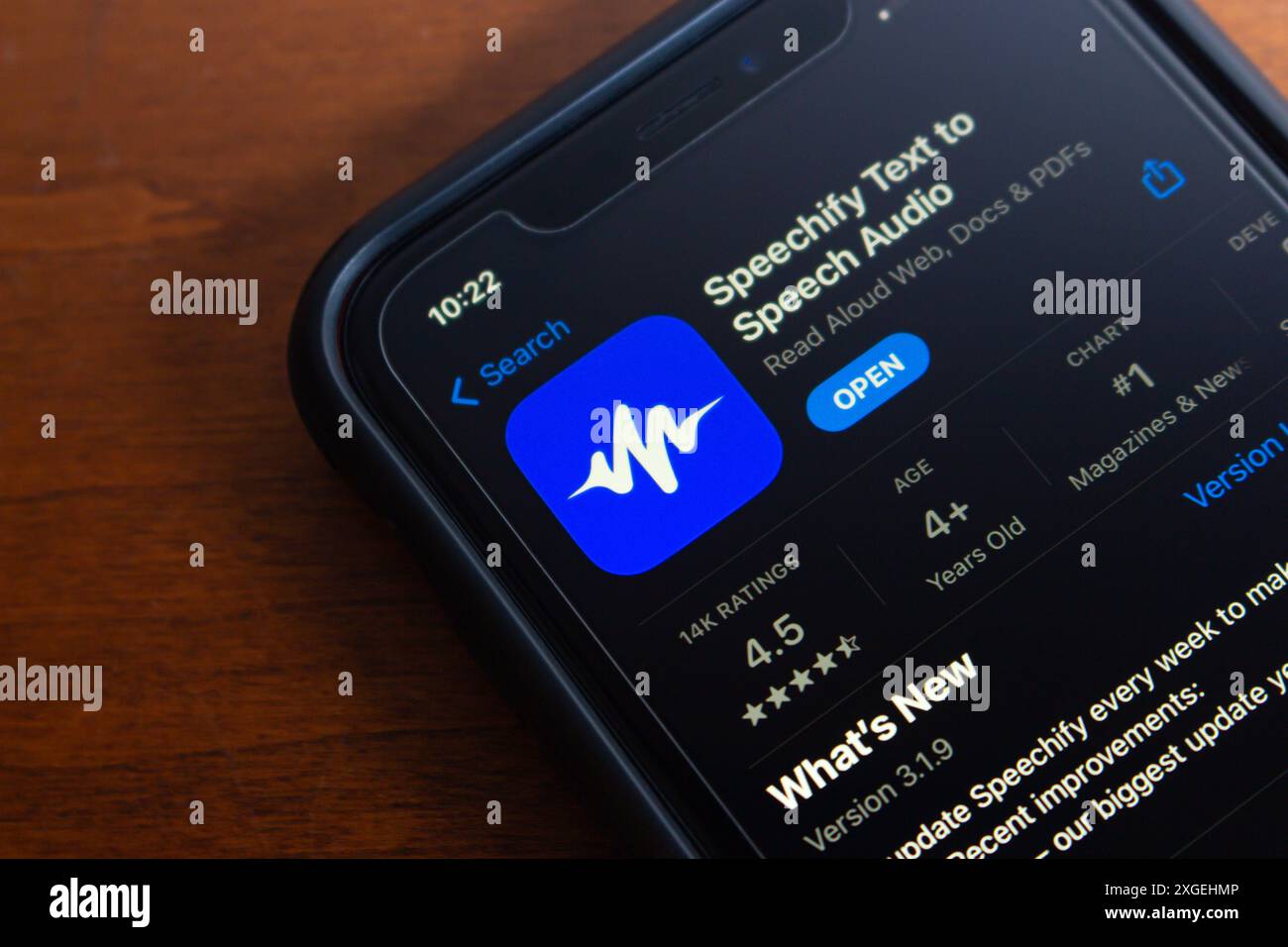 Speechify app seen in an App Store. Speechify is an app that uses AI to ...
