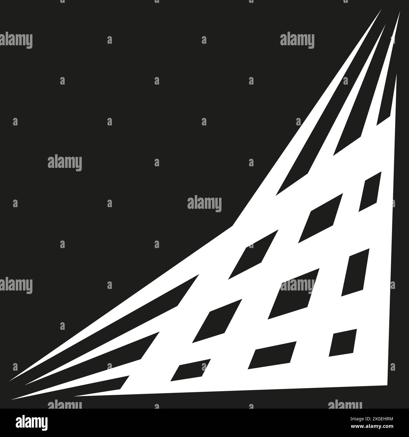 Abstract geometric design. Dynamic white shapes. Black background contrast. Vector illustration ...