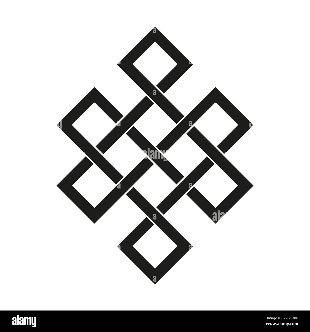 Geometric knot pattern. Black lines. Interwoven design. Vector ...