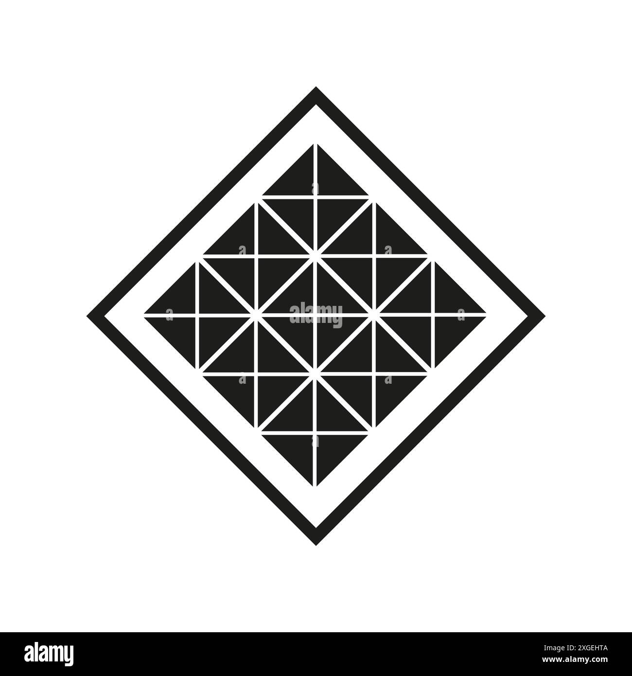 Abstract geometric pattern. Black diamond shape. Triangular elements ...