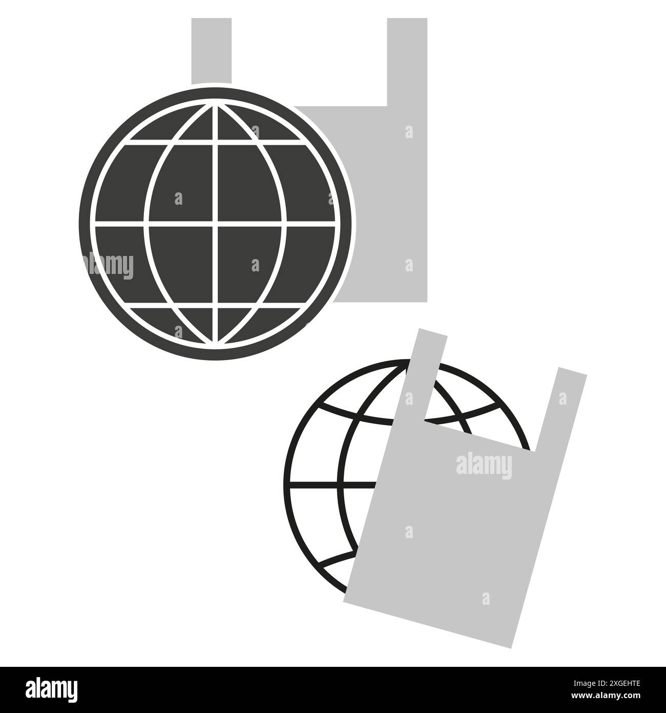 Global pollution icon. Plastic bag vector. Earth and waste ... Global pollution icon. Plastic bag vector. Earth and waste ...