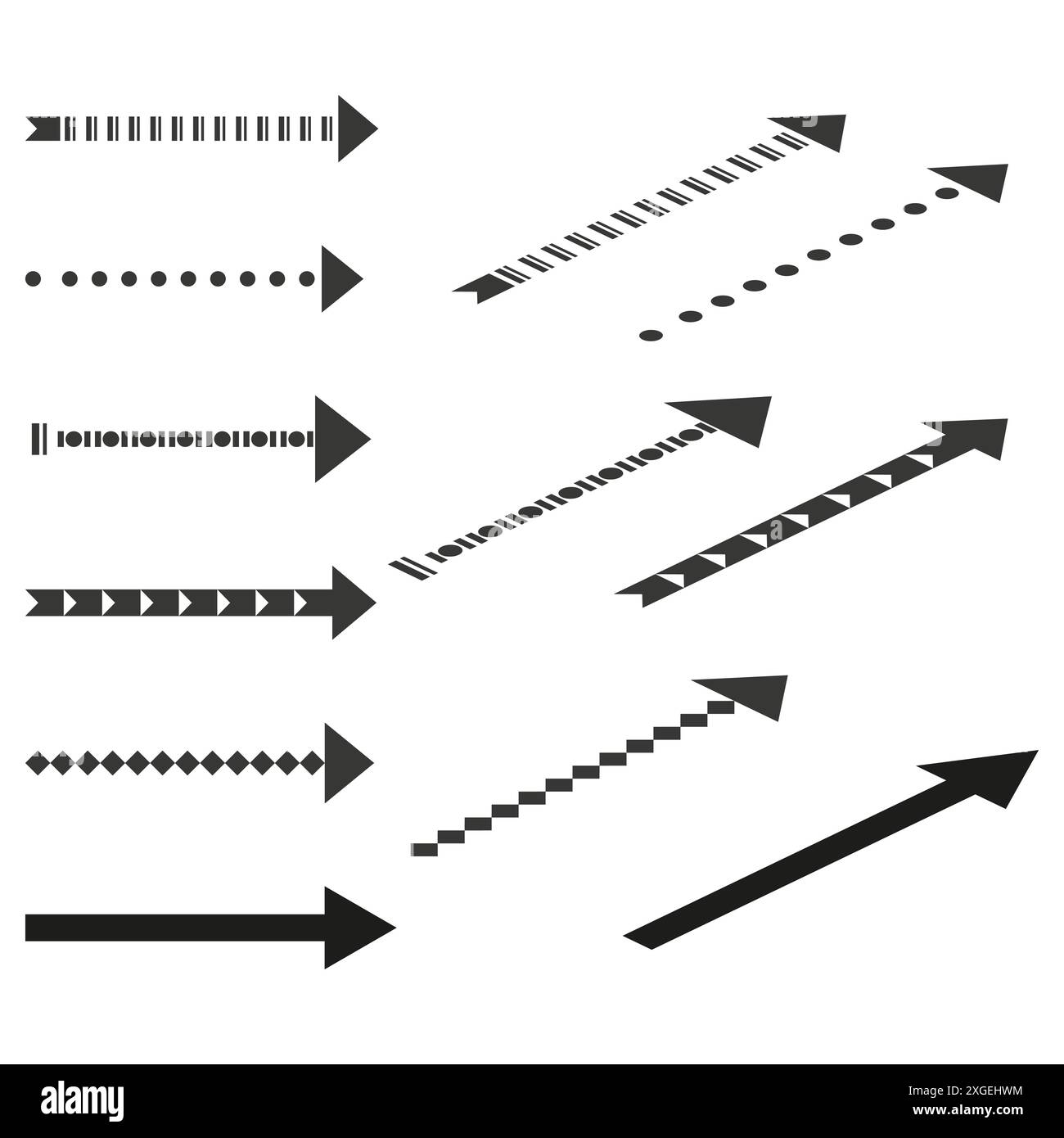 Arrow icons set. Various directional styles. Black and white patterns ...