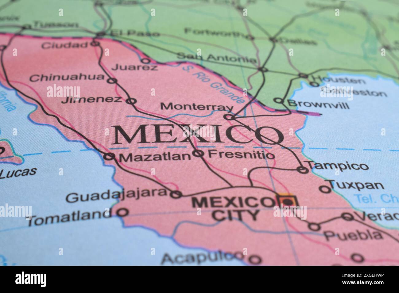 Mexico political map border hi-res stock photography and images - Alamy