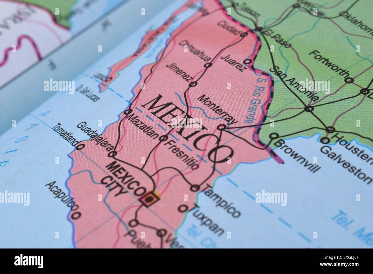 Mexico political map border hi-res stock photography and images - Alamy