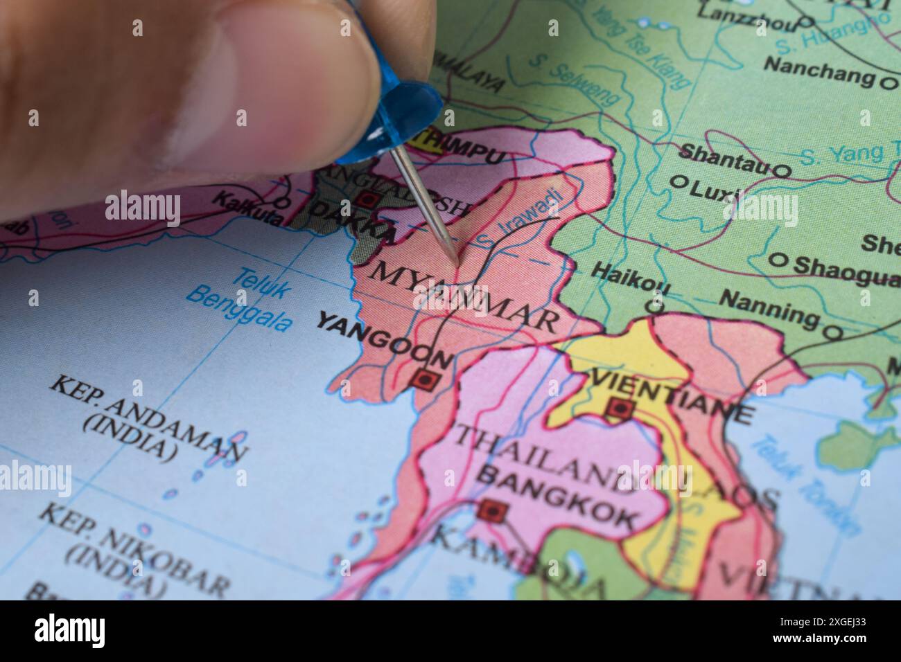 Myanmar political map capital hi-res stock photography and images - Alamy