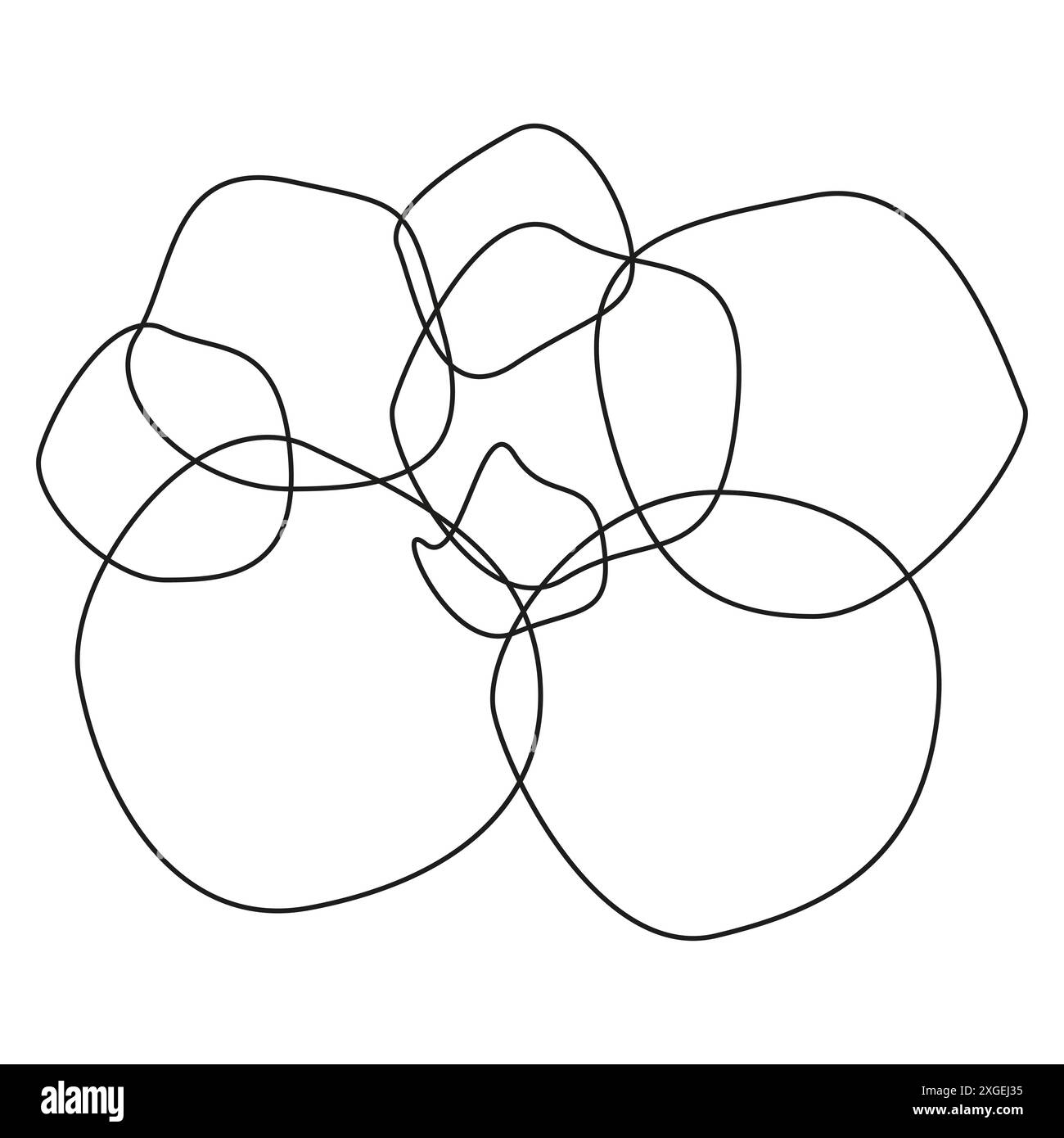Abstract line art. Overlapping organic shapes. Minimalist black lines. Vector illustration Stock ...