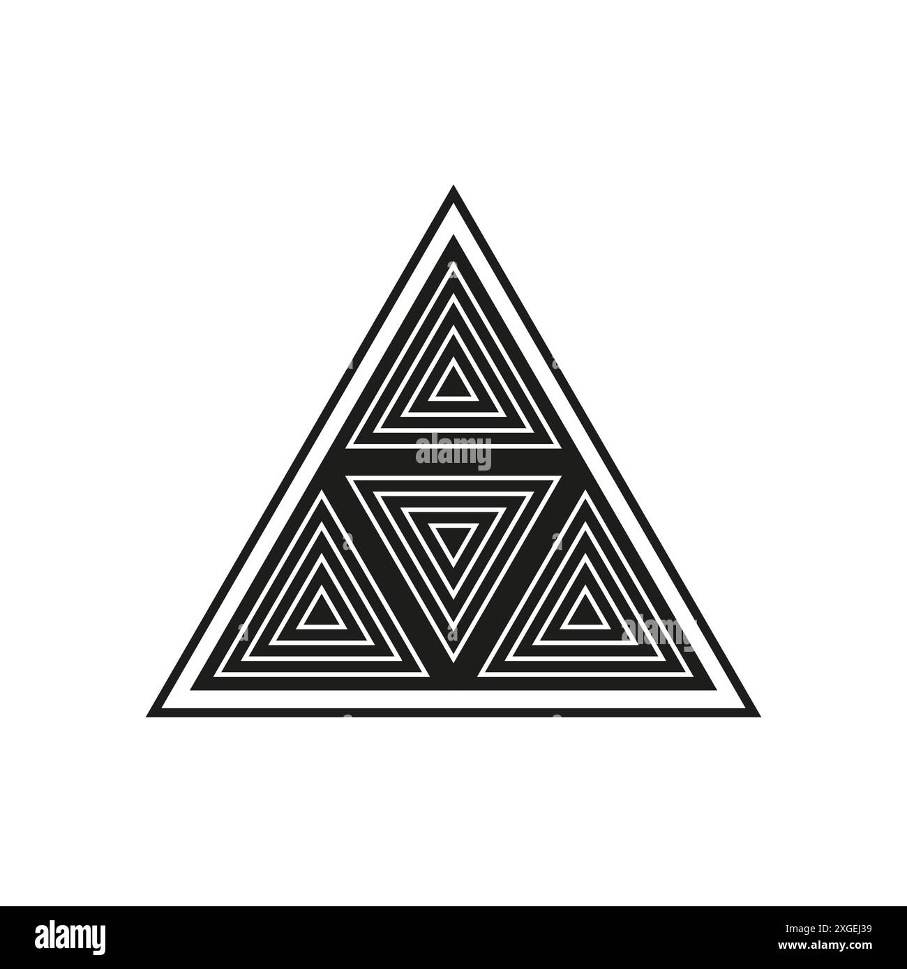 Abstract triangle pattern. Concentric geometric design. Black and white ...