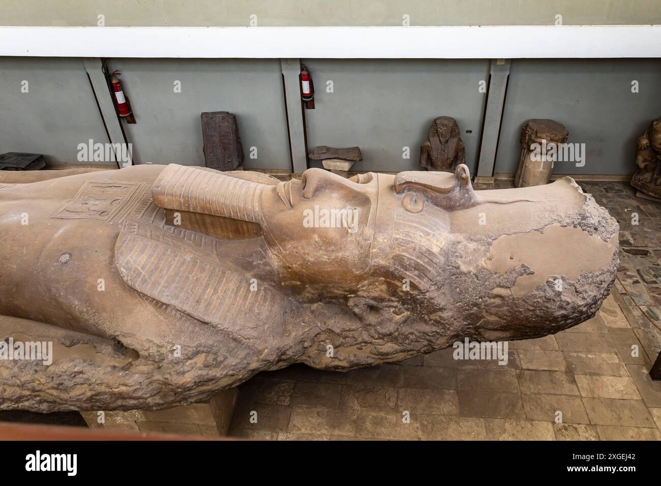 Memphis, Giant statue of Ramesses II, Memphis museum, Giza governorate ...