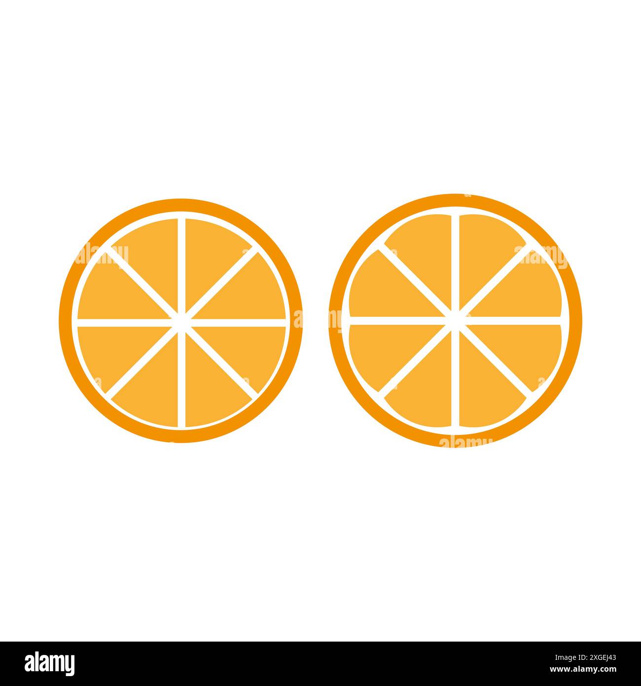 Orange slices vector. Two round icons. Fresh citrus fruit. Vector ...
