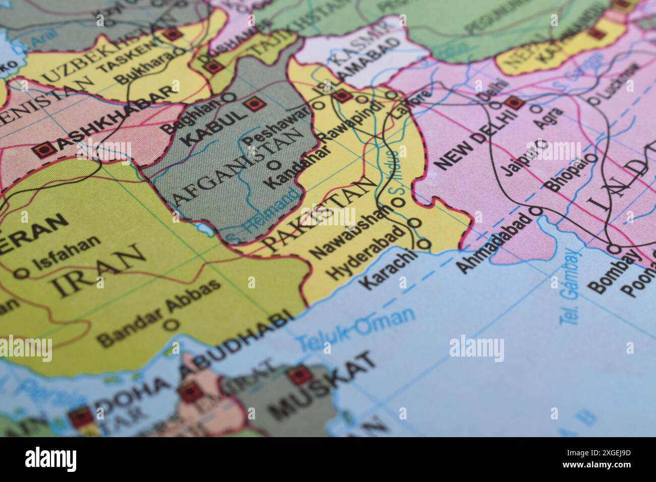 Pakistan of the World Map. Close up and selective focus Stock Photo - Alamy