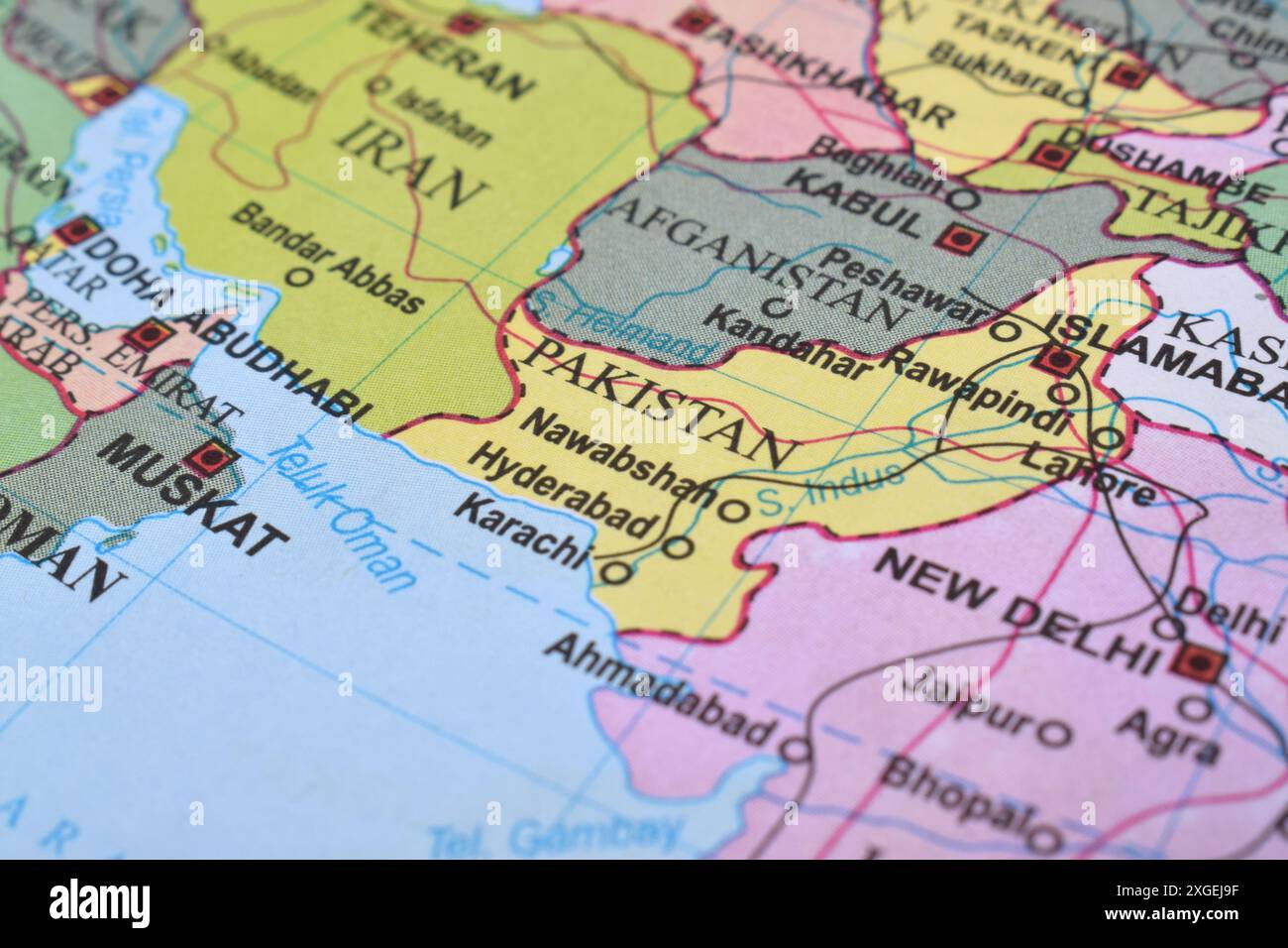 Pakistan of the World Map. Close up and selective focus Stock Photo - Alamy