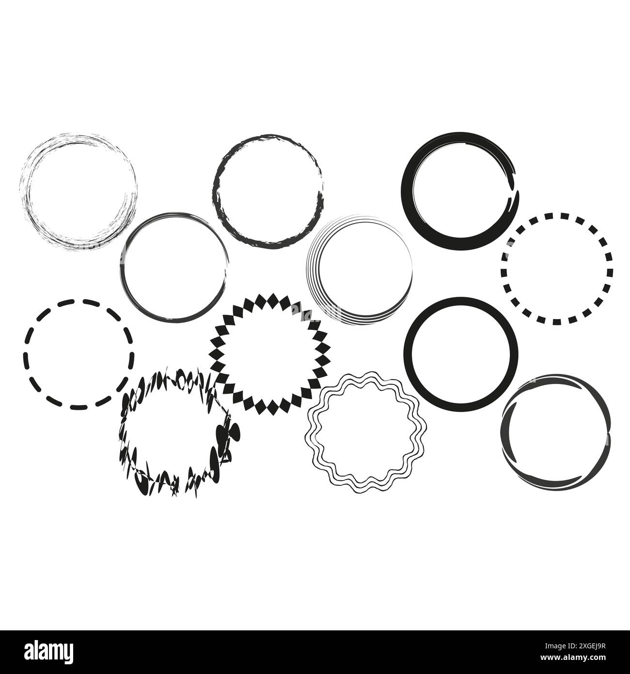 Round frame collection. Various circle designs. Artistic border set. Vector illustration Stock ...
