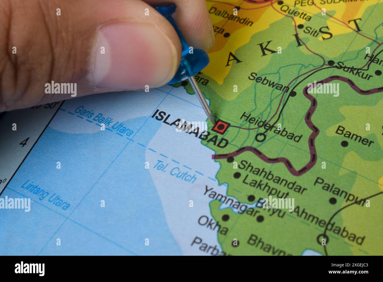 Islambad, Pakistan of the World Map. Close up and selective focus Stock ...