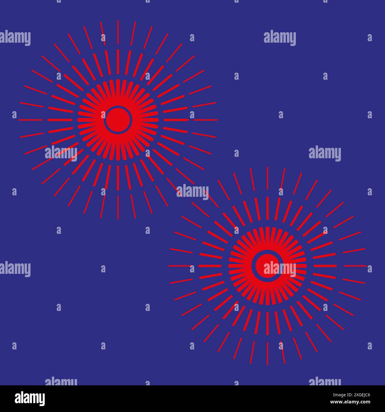 Red starburst pattern. Blue background. Radiating lines. Vector ...
