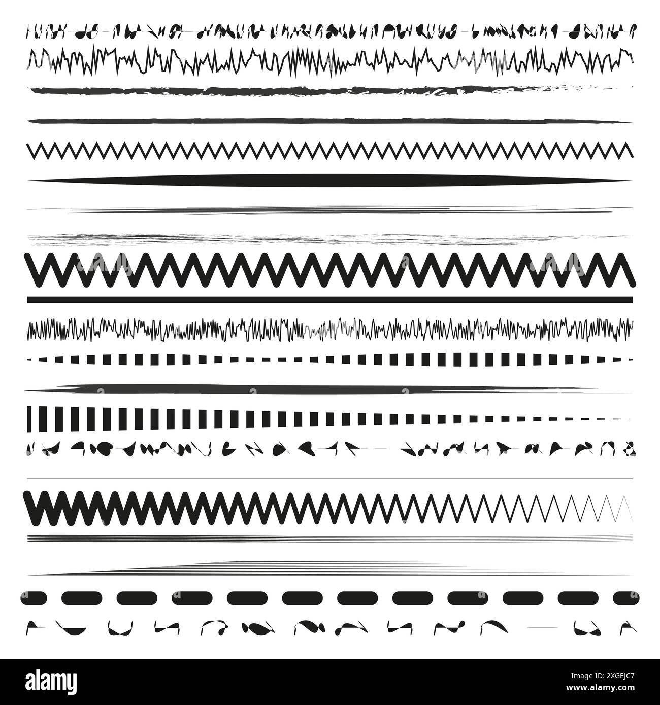 Decorative black lines. Various abstract patterns. Vector illustration ...