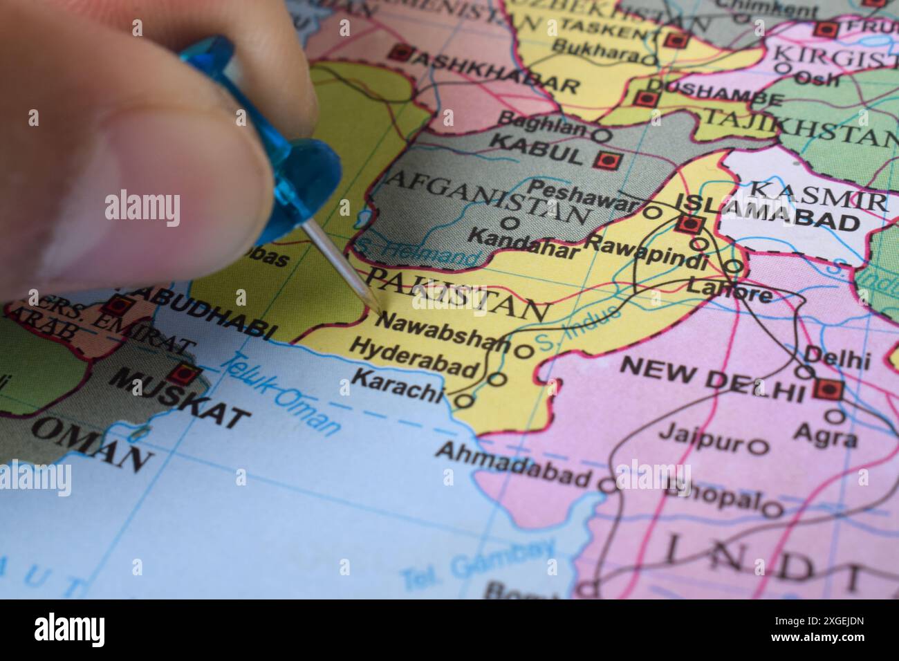 Pakistan of the World Map. Close up and selective focus Stock Photo - Alamy
