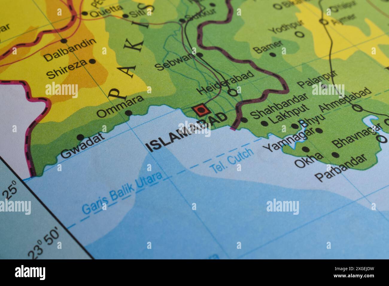 Islambad, Pakistan of the World Map. Close up and selective focus Stock ...