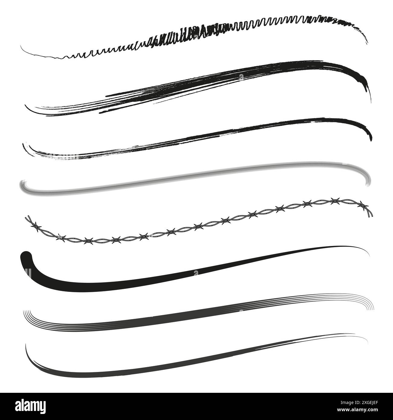Brush stroke collection. Varied line styles. Artistic vector set Stock ...