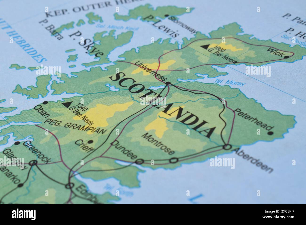 Scotland of the World Map. Close up and selective focus Stock Photo - Alamy