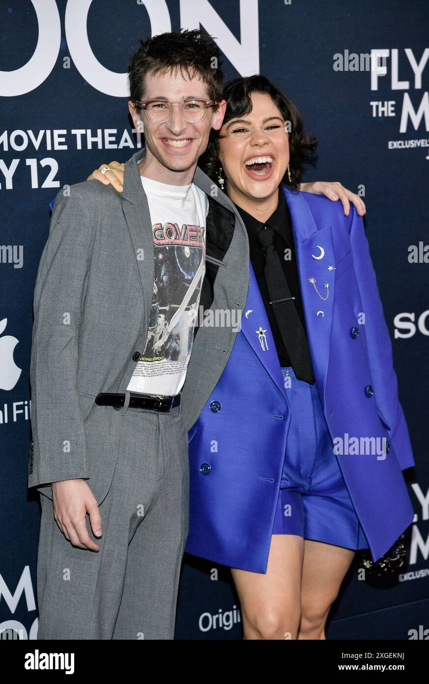 Noah Robbins, left, and Anna Garcia attend the world premiere of "Fly ...