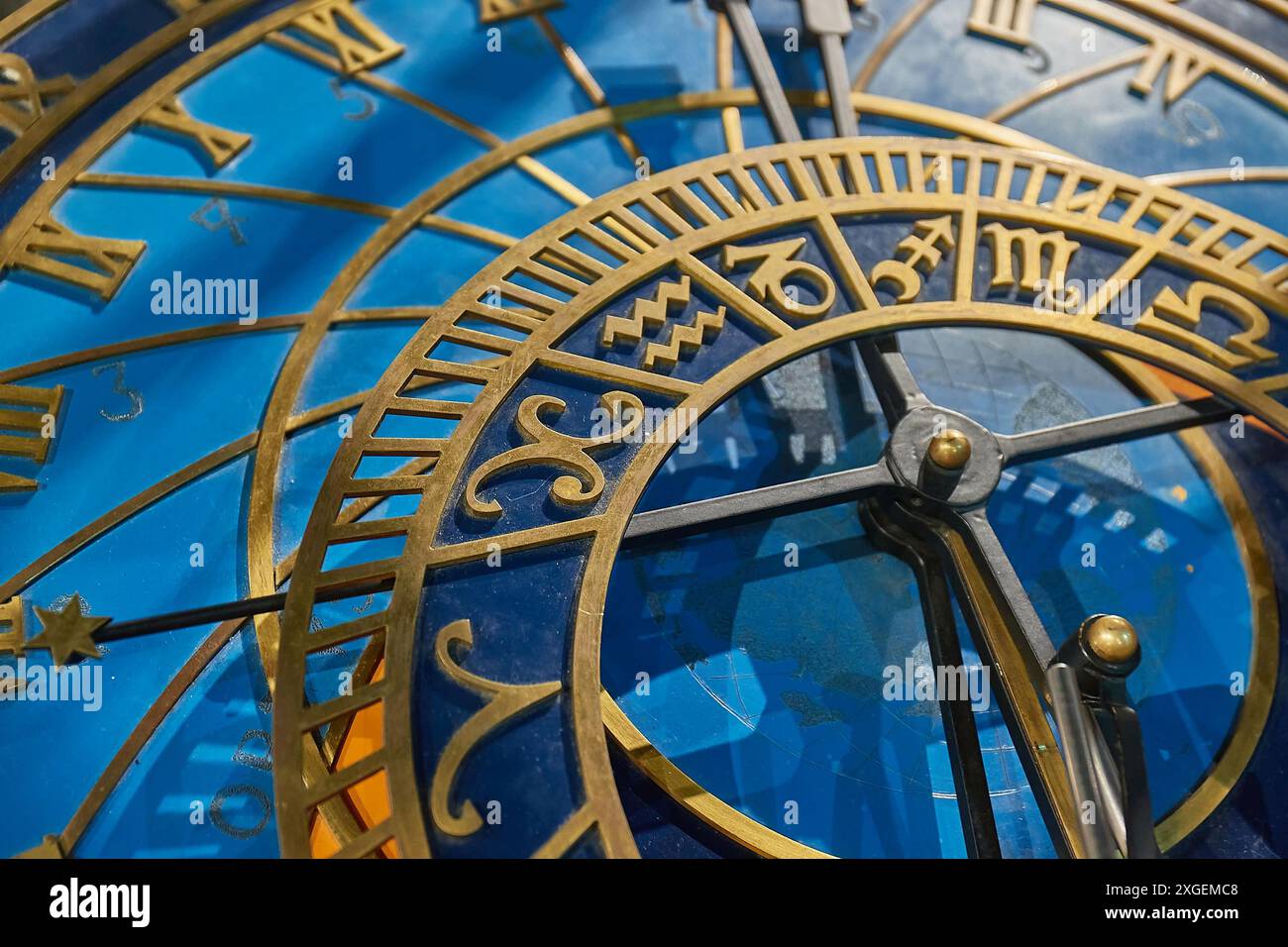 Old astronomical clock detail Stock Photo - Alamy
