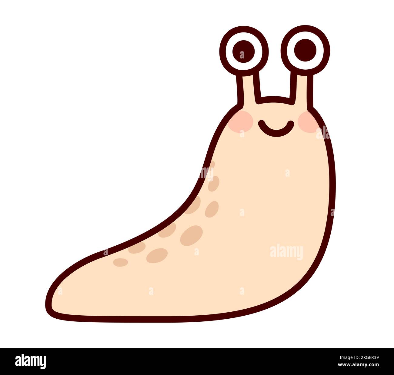 Cute cartoon slug drawing. Simple hand drawn doodle, vector ...
