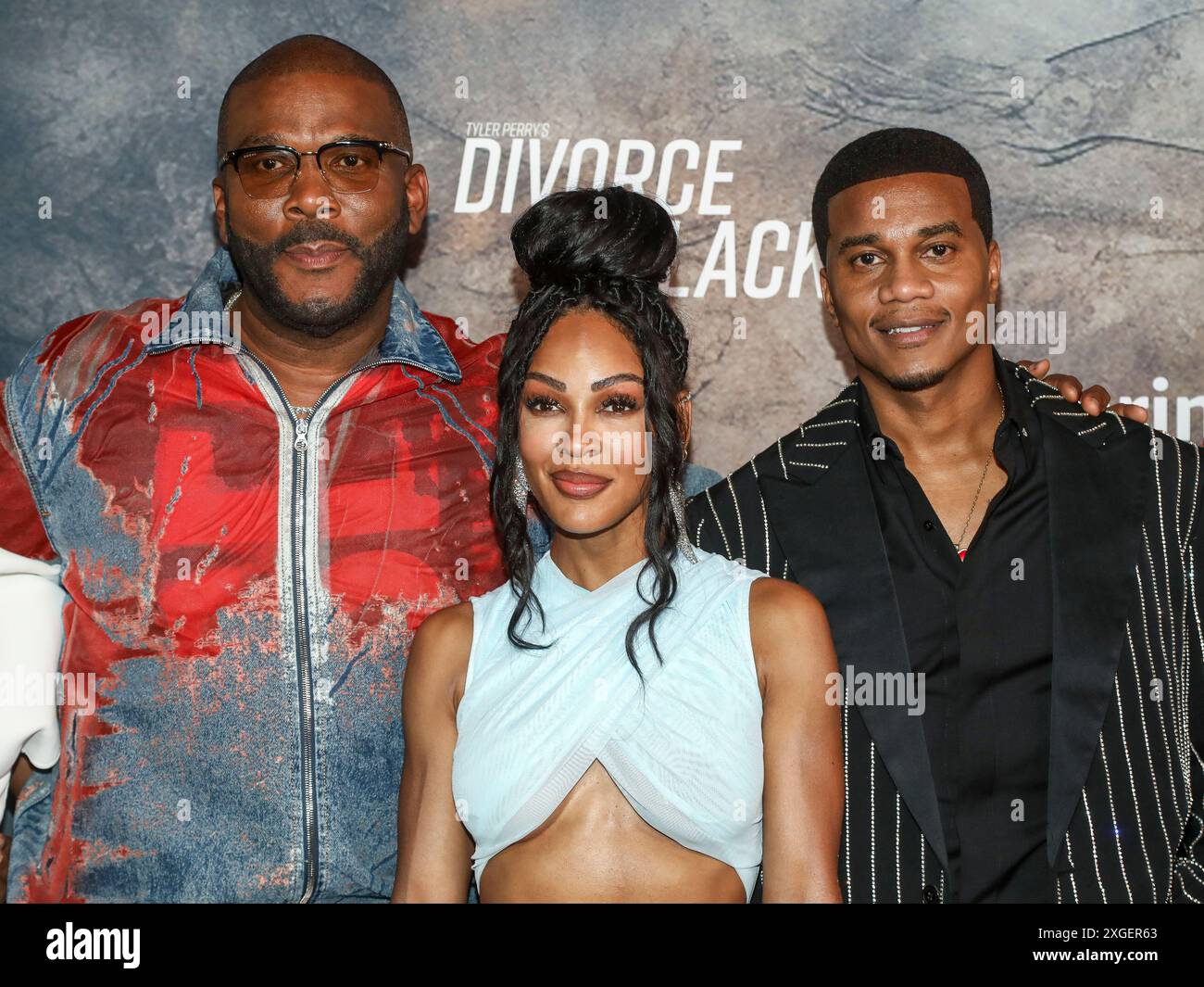 Director Tyler Perry, from left, and actors Meagan Good and Cory ...