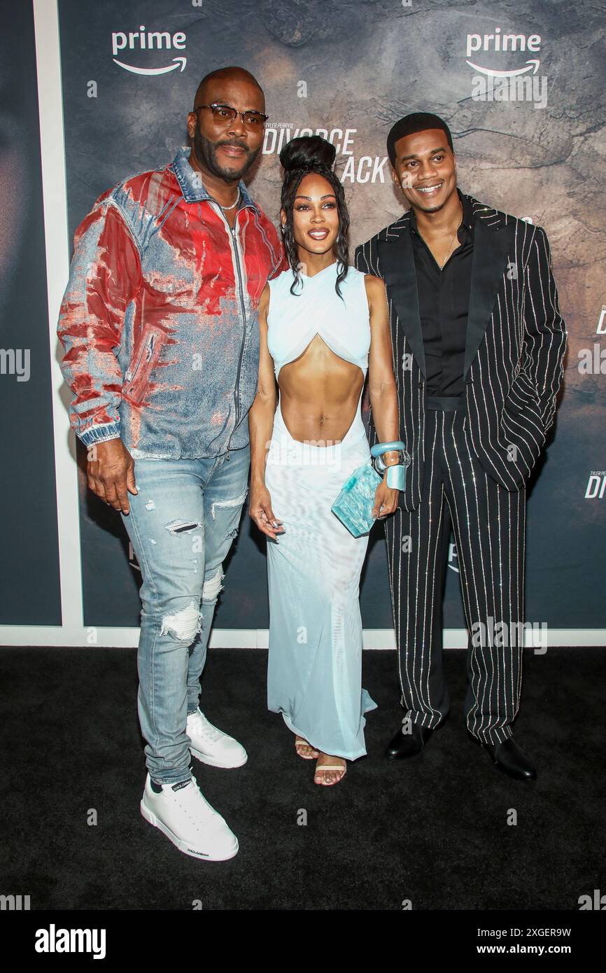 Director Tyler Perry, from left, and actors Meagan Good and Cory ...