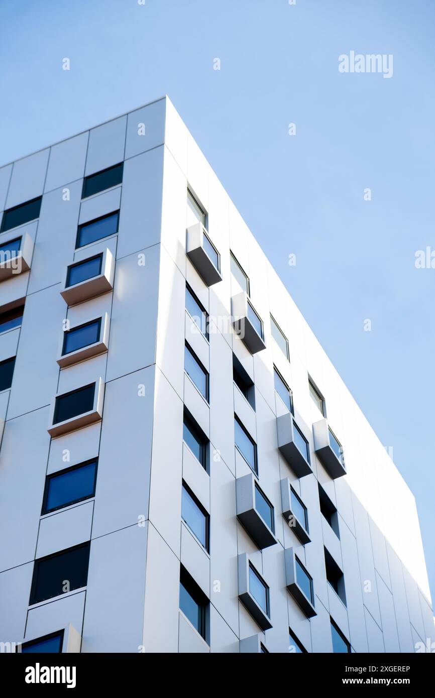 Modern office building exterior with window glass facade on clear sky ...