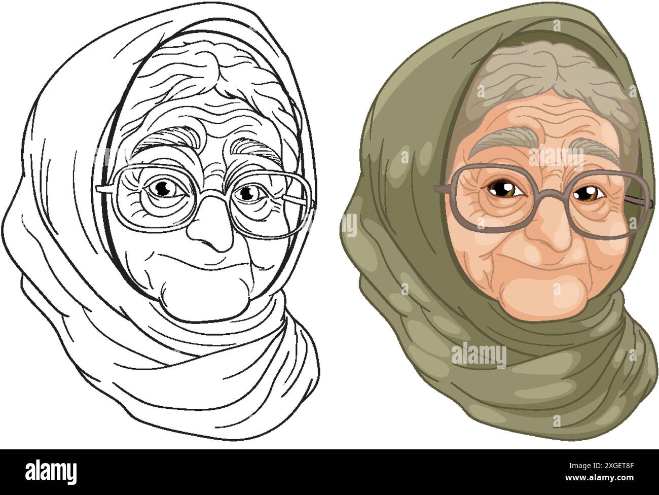 Traditional old woman wearing Stock Vector Images - Alamy