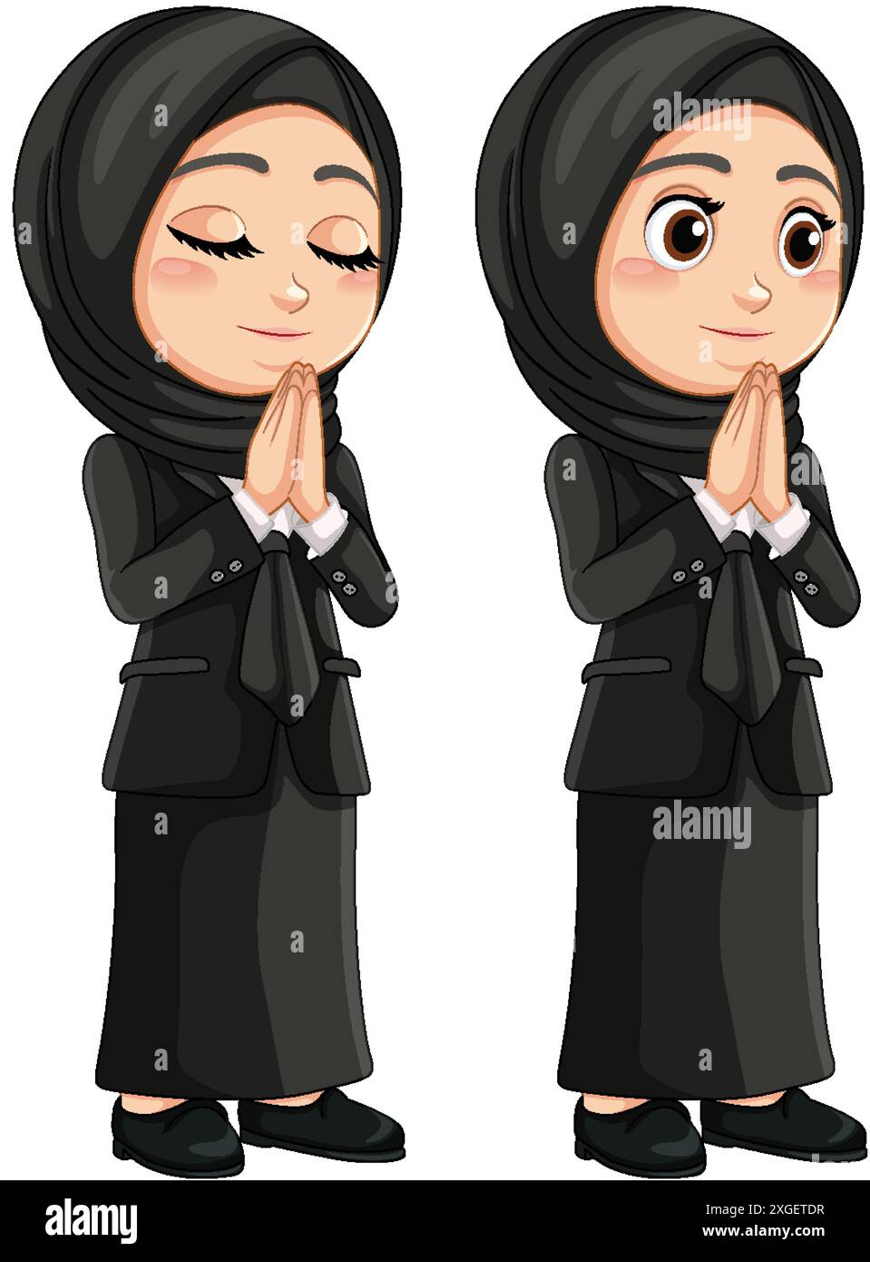 Two Muslim characters in traditional attire Stock Vector Image & Art ...