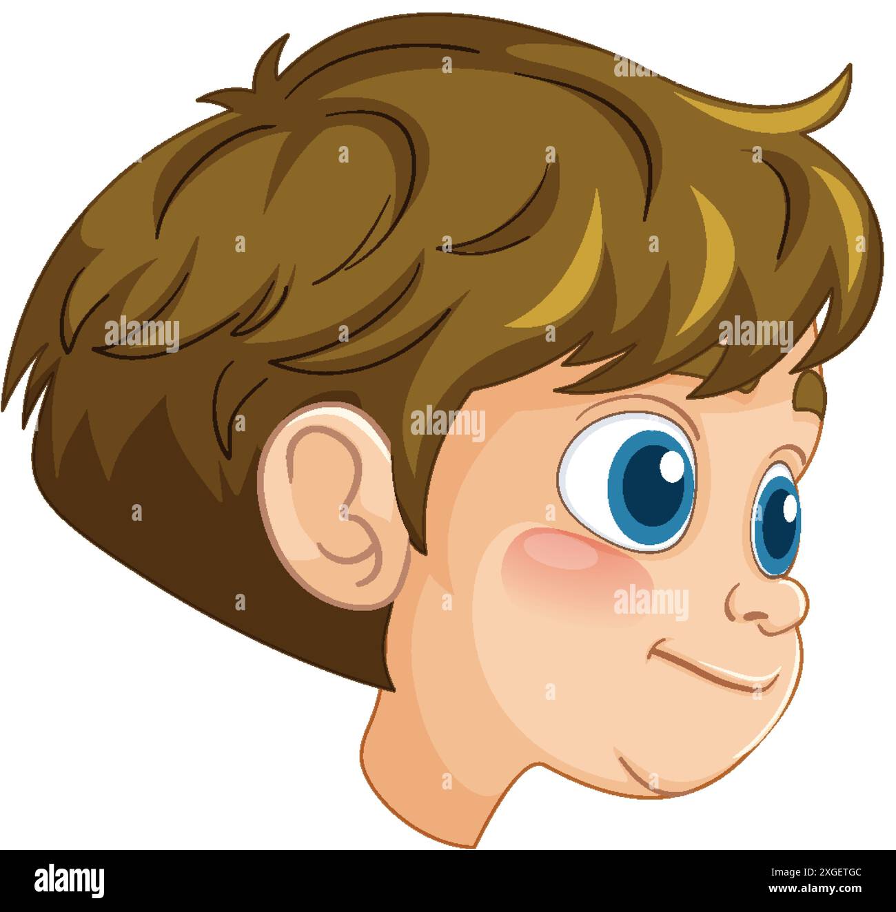 Illustration of a happy boy's side profile Stock Vector Image & Art - Alamy