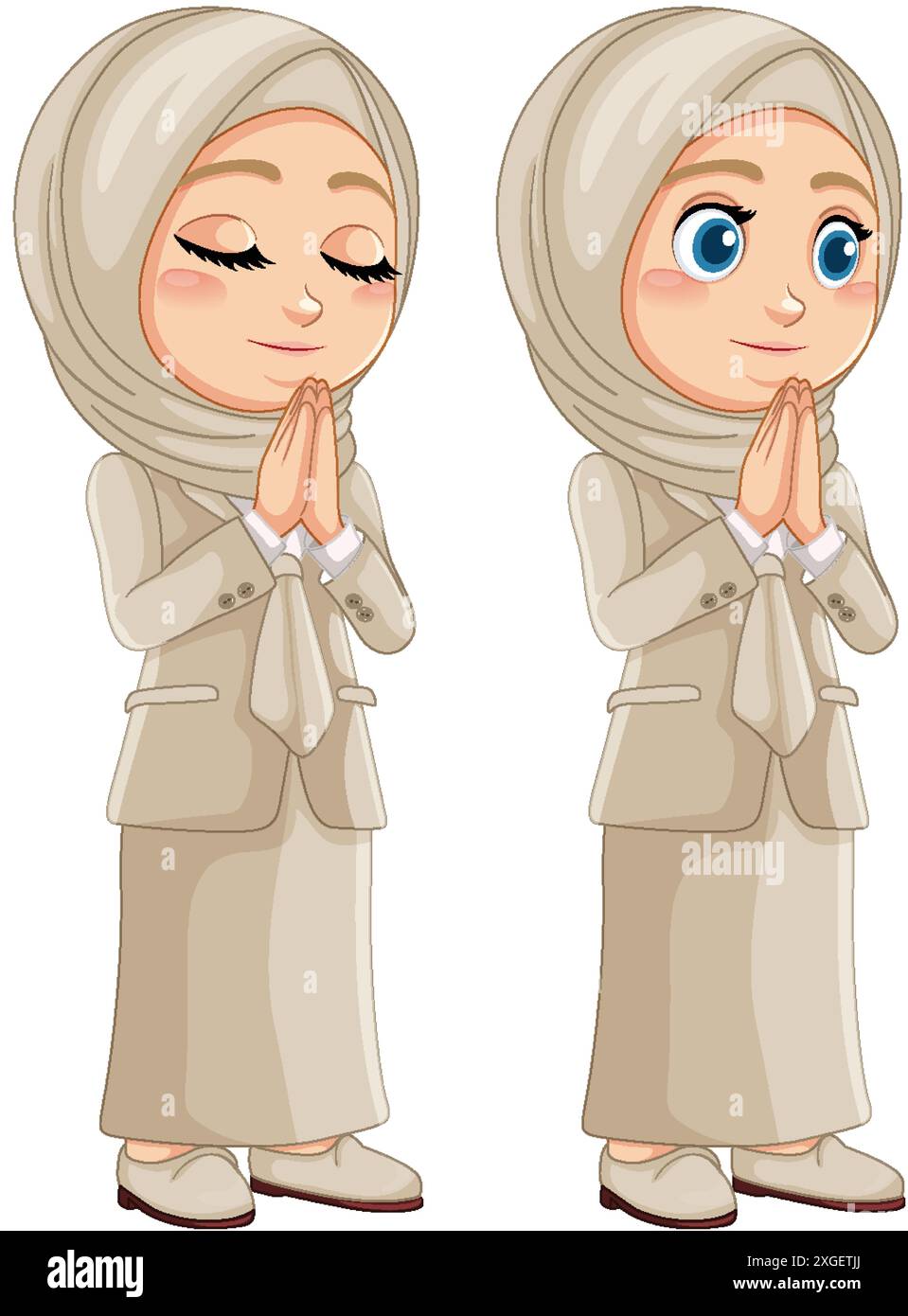 Two Muslim characters in traditional attire Stock Vector Image & Art ...