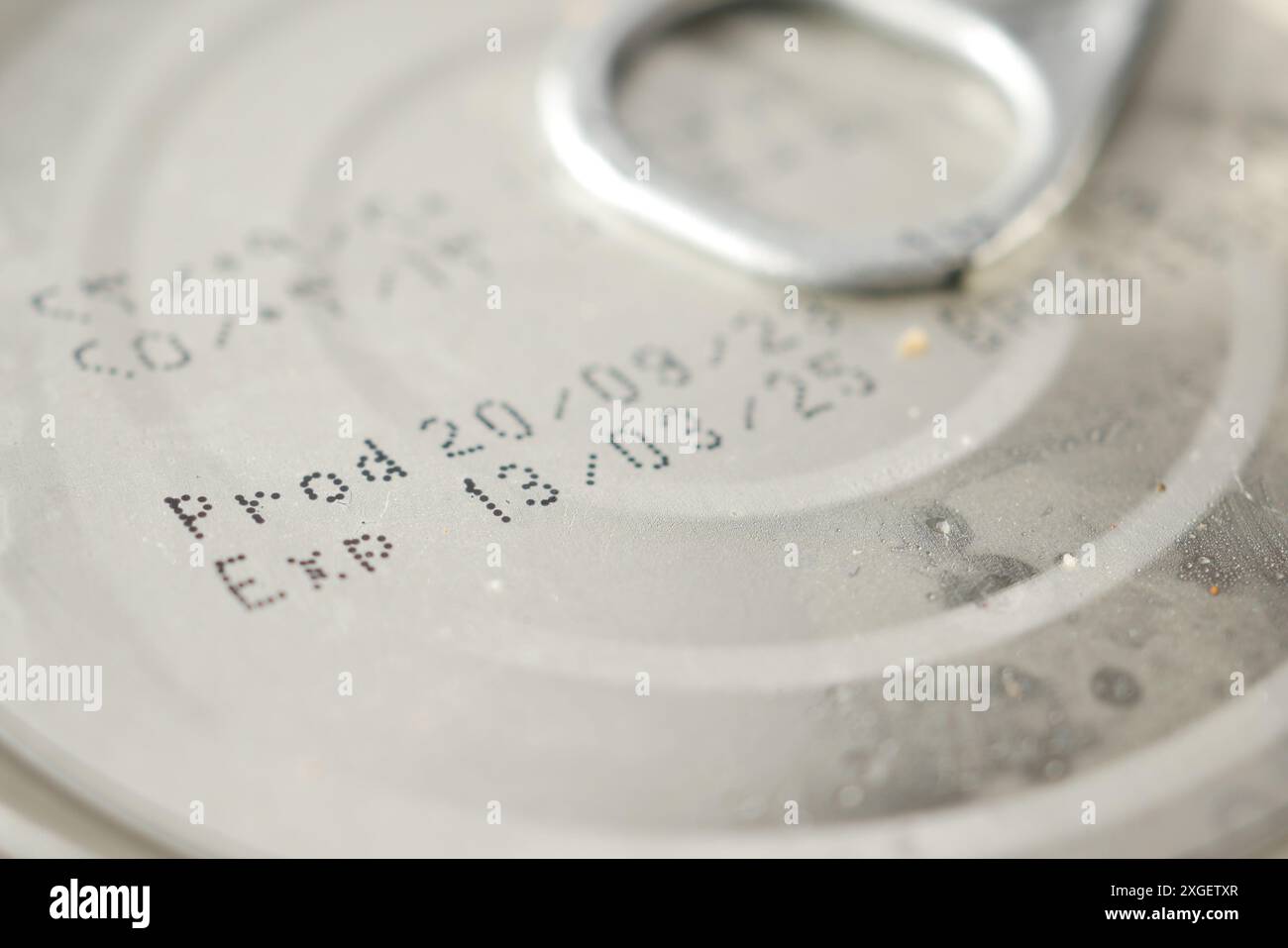 expire date on food can on white background Stock Photo - Alamy