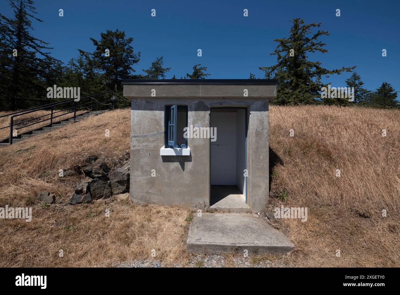 Guard hut at Fort Rodd Hill, National Historic Site. Victoria, British ...