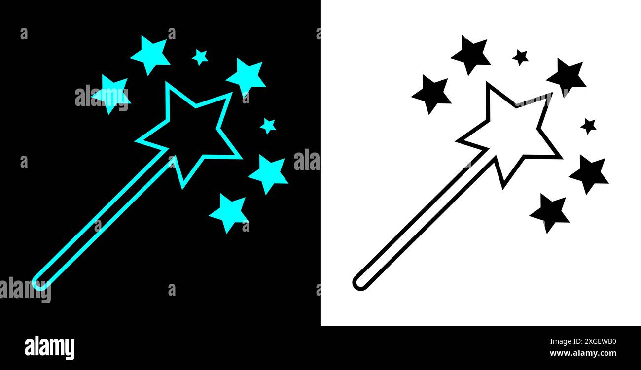 Modern style magic wand. Wand icon Stock Vector Image & Art - Alamy