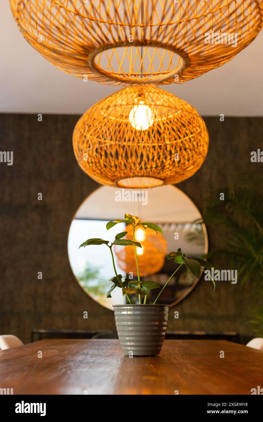 Wicker pendant lights hi-res stock photography and images - Alamy