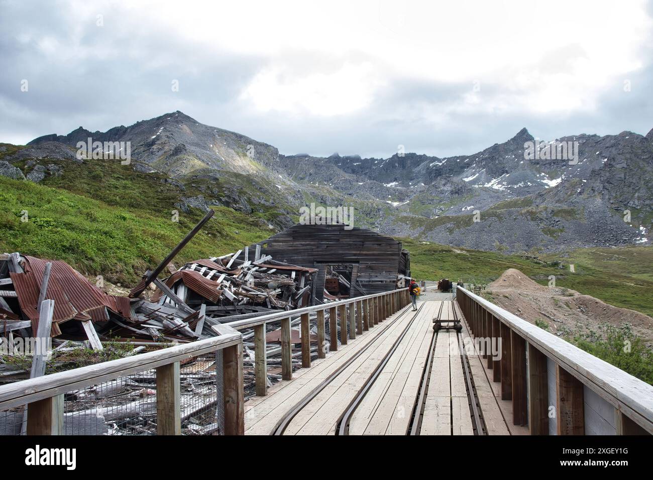 Palmer, Alaska - July 14, 2023:End of the rail line at the abandoned ...