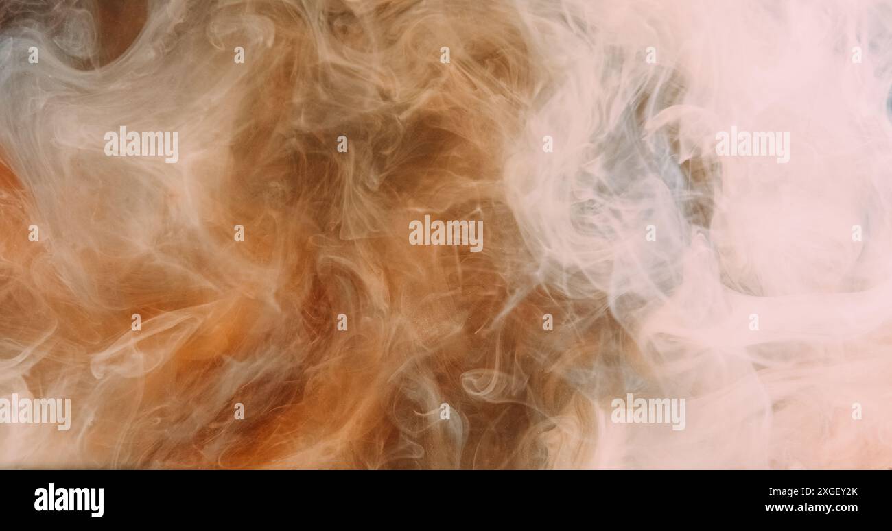 Magical steam. Smoke clouds. Vapor ink. Golden fog flies over glitter ...