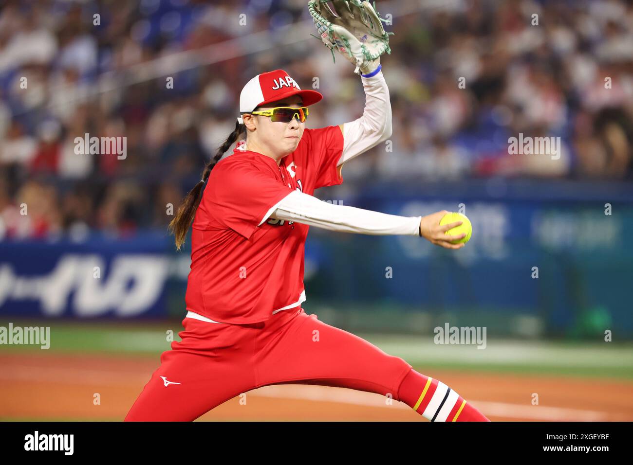 Kanagawa, Japan. 8th July, 2024. Mio Sakamoto (JPN) Softball : Women's ...