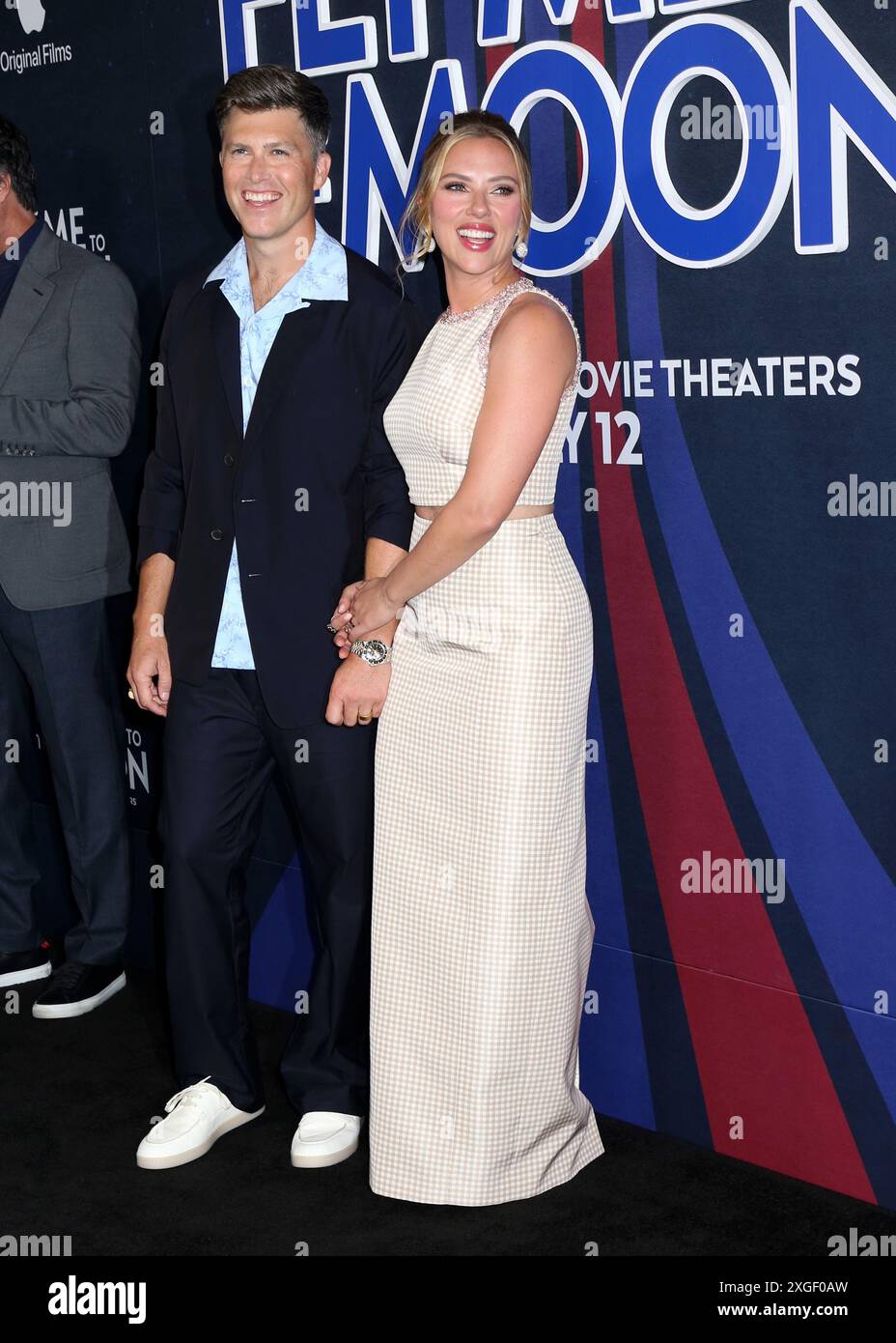 Colin Jost and Scarlett Johansson attending the 'Fly Me to the Moon ...