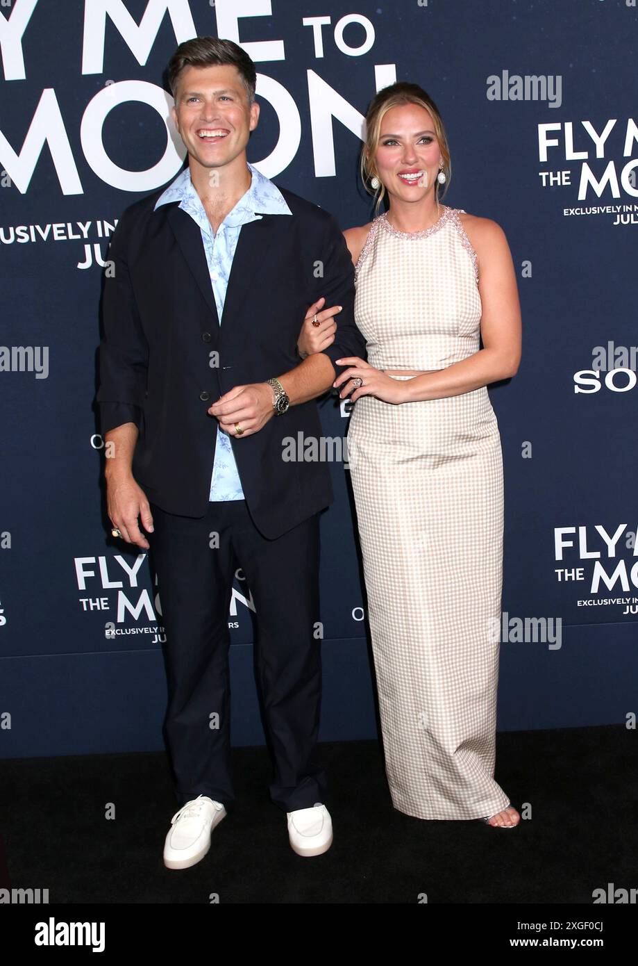 Colin Jost and Scarlett Johansson attending the 'Fly Me to the Moon ...