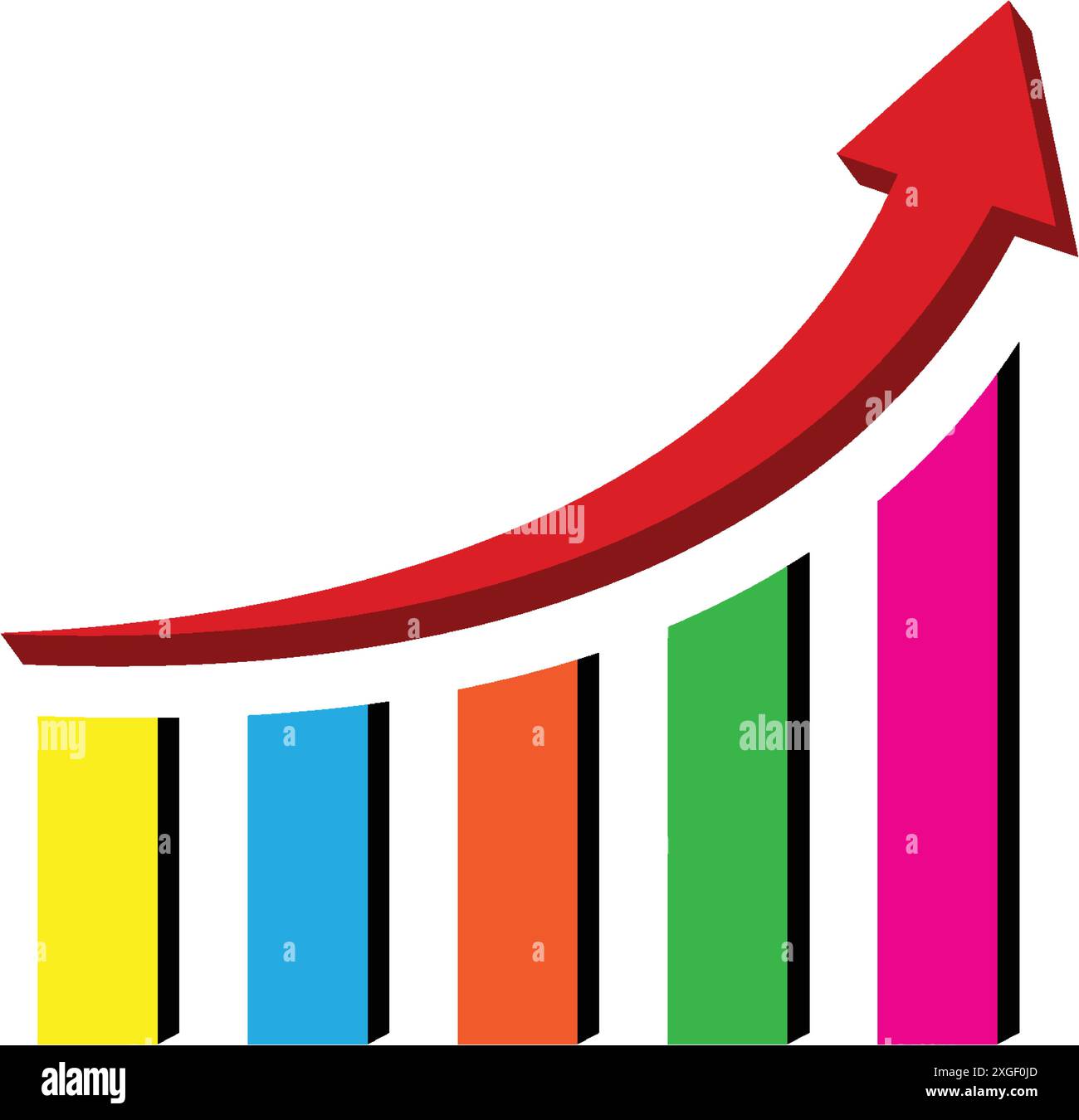 Vibrant bar chart with upward arrow Stock Vector Image & Art - Alamy