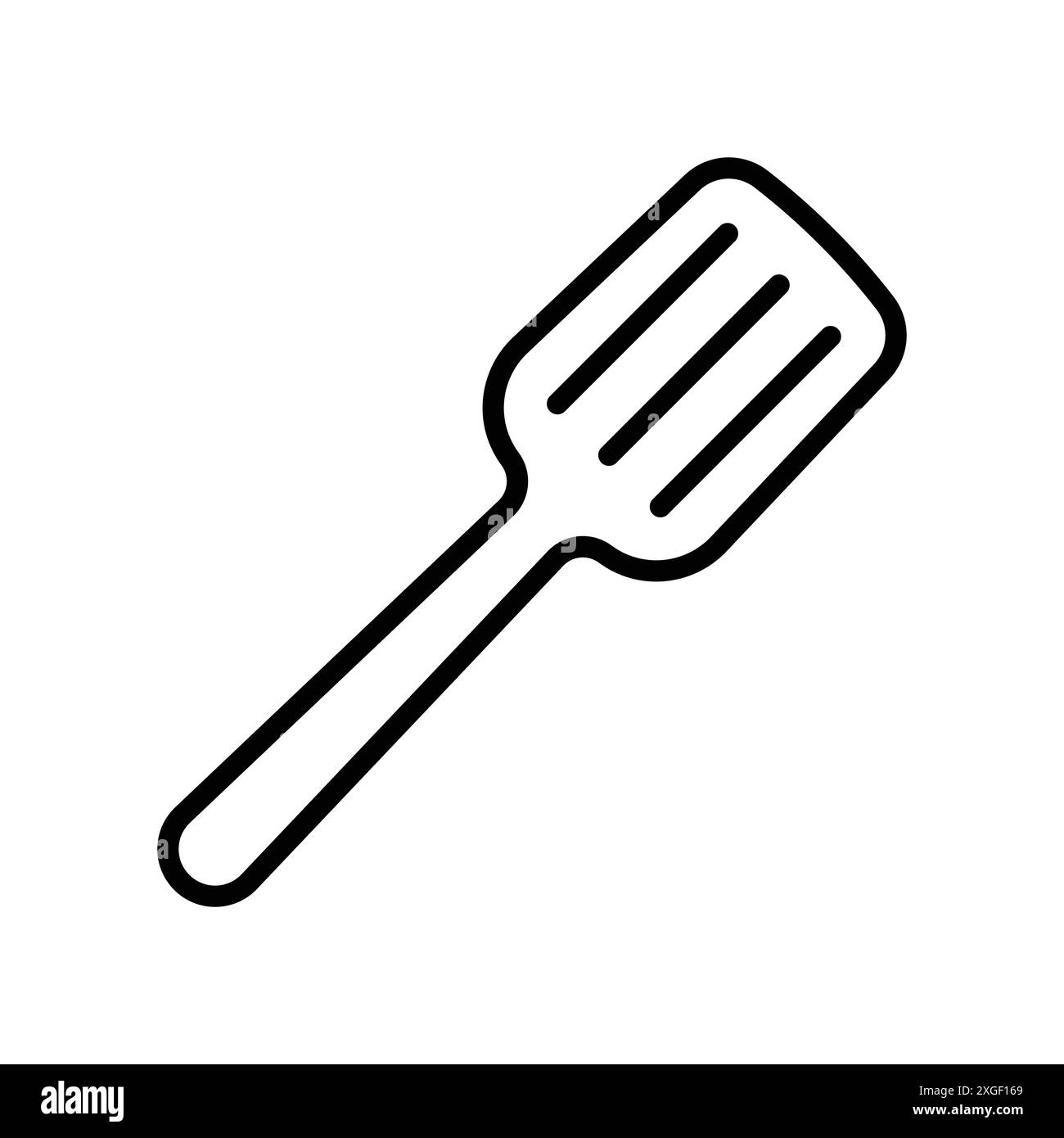 White barbecue spatula icon isolated Black and White Stock Photos ...