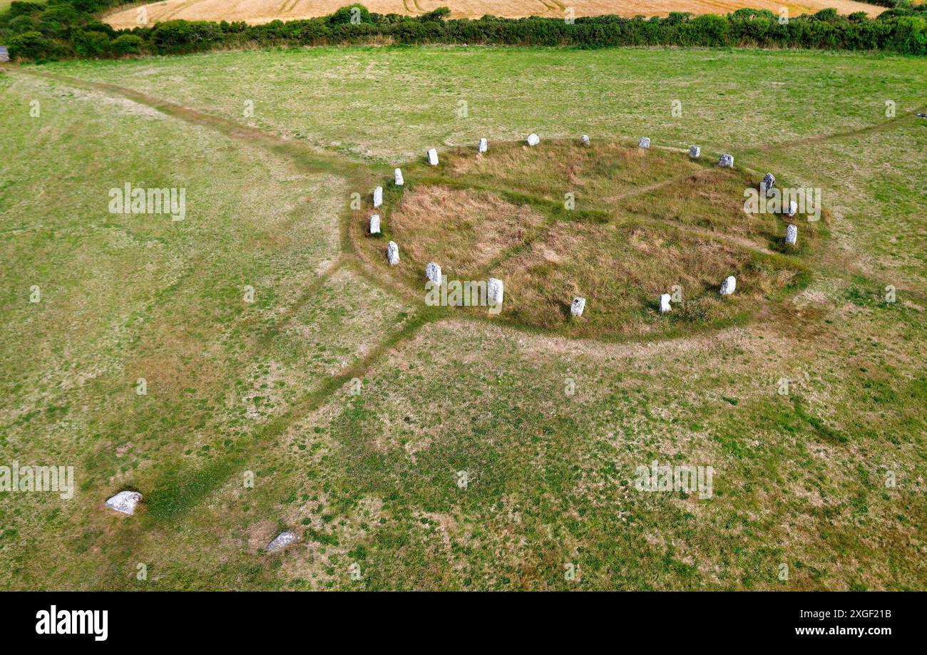Merry Maidens prehistoric Neolithic stone circle near Lands End ...