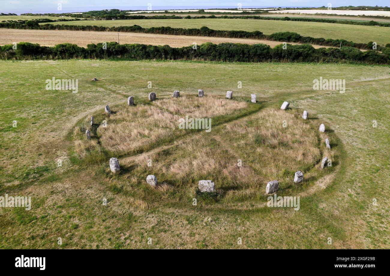 Merry Maidens prehistoric Neolithic stone circle near Lands End ...